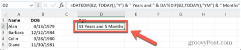 How To Calculate Age From Date Of Birth In Excel