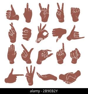Langage Gestuel Gestes Concept De Communication Des Mains Jeunes Garçons Et Filles