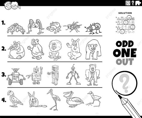 著色書頁找到不屬於遊戲的卡通人物 向量 活动 學前班 幼兒園向量圖案素材免費下載，png，eps和ai素材下載 Pngtree