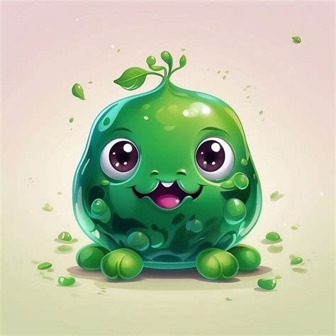 Premium Photo 3d Cute Green Bean Character