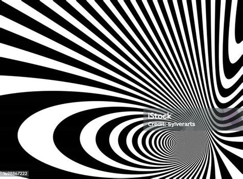 Op Art는 3d 모션 추상 벡터 배경 착시 미친 선형 패턴 예술적 환각 일러스트로 원근한 흑백 라인을 왜곡했습니다 0명에 대한 스톡 벡터 아트 및 기타 이미지 Istock