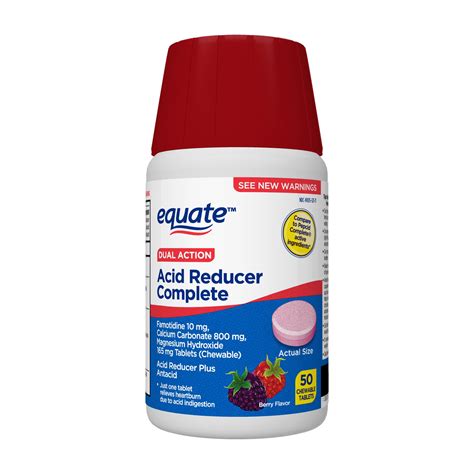 Equate Dual Action Acid Reducer Complete Tablets Berry 50 Count