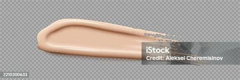 Makeup Foundation Swatch Smear Of Liquid Concealer Beige Textured Cream