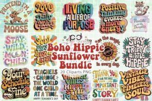 Boho Hippie Sunflower Graphics Bundle Bundle · Creative Fabrica