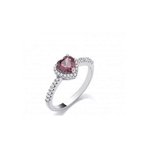 Sterling Silver Mid Rouge And Cz Heart Ring Ebay Uk
