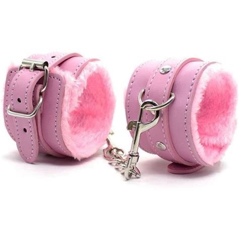 Menottes De Bandes De Lits à Main Cuffs Ankle Cuffs Peluche Cuir Sex