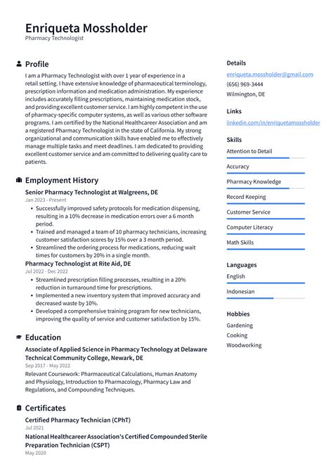 Cvs Pharmacy Technologist Resume Examples Resumecat