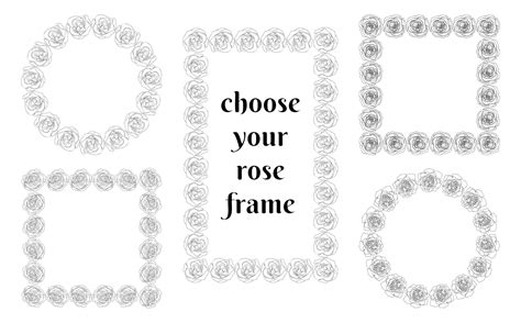 Simple Doodle Floral Frames Borders From Hand Drawn Sketchy Roses