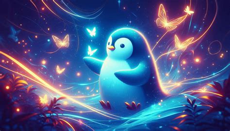 Dreamy Digital Penguin In A Luminous But Graphic By Creativeguru