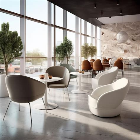 Premium Ai Image There Are Many Chairs And Tables In A Large Room