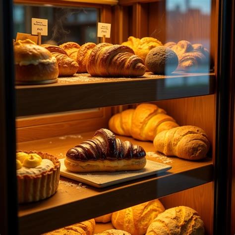 Free Fresh Pastry Display Image Bakery Pastries Croissants