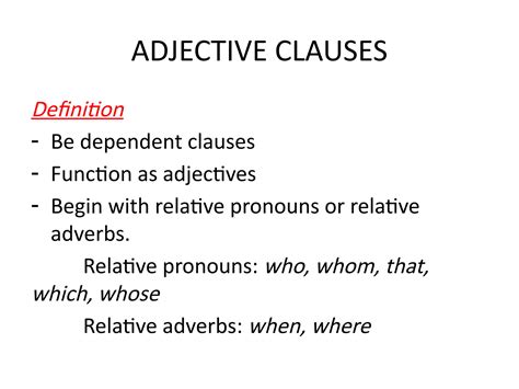 Lesson 4 Adjective Clauses In Academic Writingpptx