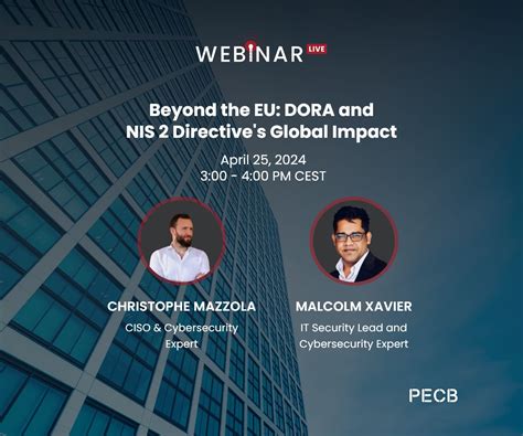 Webinar On Dora And Nis 2 Directive Pecb Posted On The Topic Linkedin