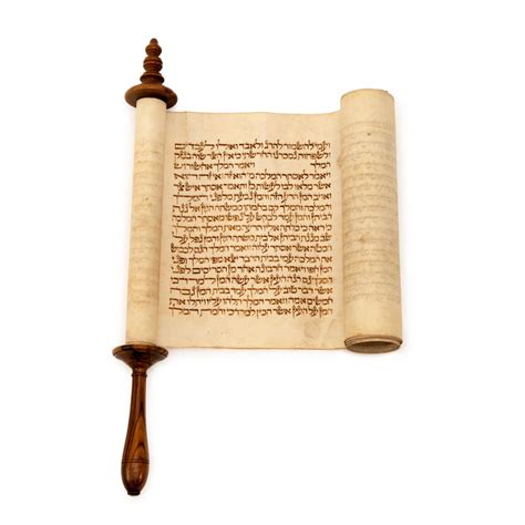 Fourteenth Century Scroll Of Esther Megillat Esther On Carved Wooden
