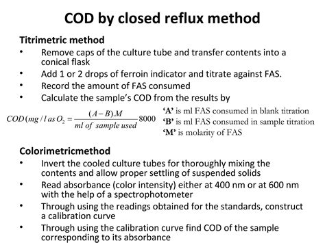 DO BOD And COD PPT Chemistry Science