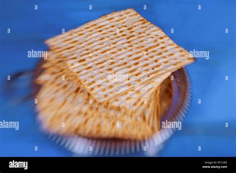 Passover Jewish Unleavened Bread Background With Matzoh Selective Soft