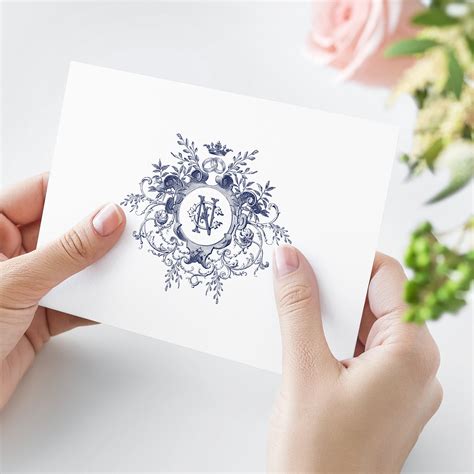 Vintage N C Interlocked Monogram Blue Wedding Logo Digital Download