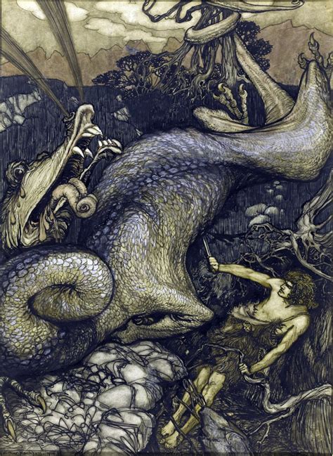 Sigurd The Dragon Slayer By Arthur Rackham Fine Art Print