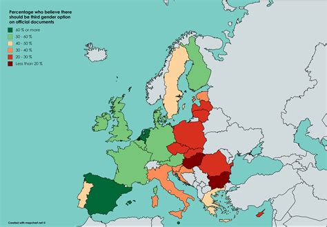 Percentage In Eu Countries In Favour Of Third Gender Option On Official