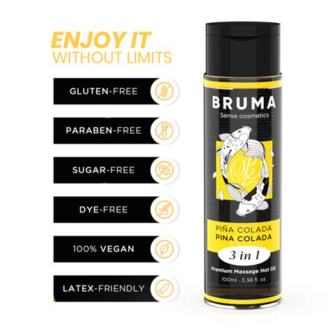 Buy Bruma Premium Massage Hot Oil Pina Colada 3 In 1 100 Ml Bruma