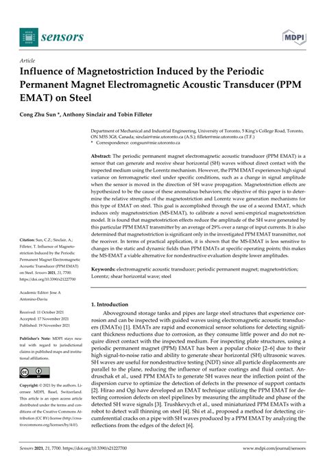 Pdf Influence Of Magnetostriction Induced By The Periodic Permanent