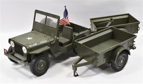 Bid Now Vintage Hasbro Gi Joe Jeep 7000 W Trailers January 5 0123