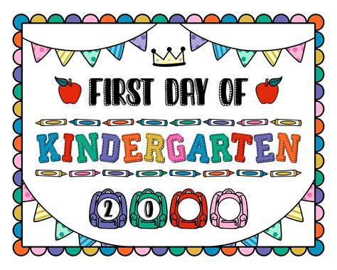 First Day Of Kindergarten 10 Free Pdf Printables Artofit