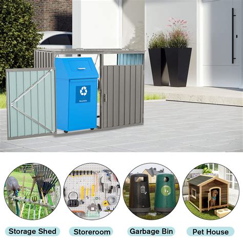 Metal Trash Can Storage Shed