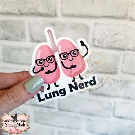 Lung Nerd Waterproof Vinyl Sticker Respiratory Therapist Sticker Decal