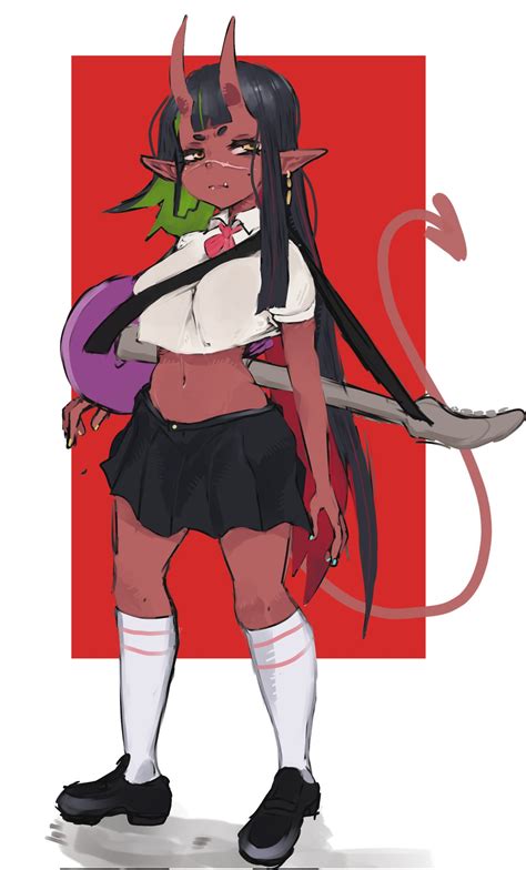 Weeze Original Commentary English Commentary Highres 1girl Between Breasts Black Hair