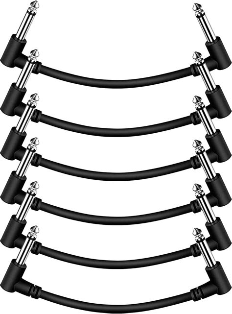 Dciustfhe 6pcs 6 Inch Guitar Patch Cables Black Guitar Pedal Cable