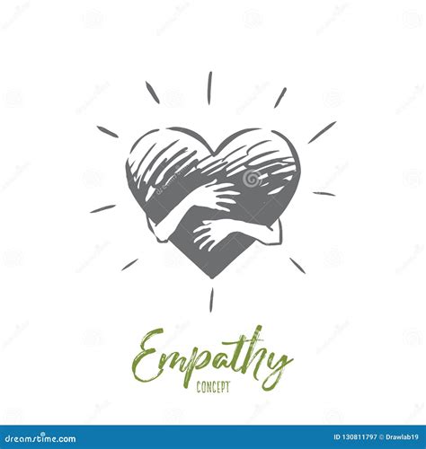 Empathy Heart Love Charity Support Concept Hand Drawn Isolated