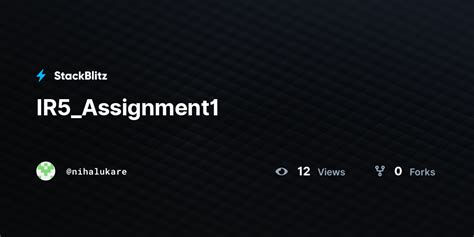 Ir5 Assignment1 Stackblitz