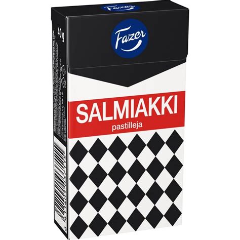 4 Boxes X 40g Of Fazer Salmiakki Original Finnish Salty