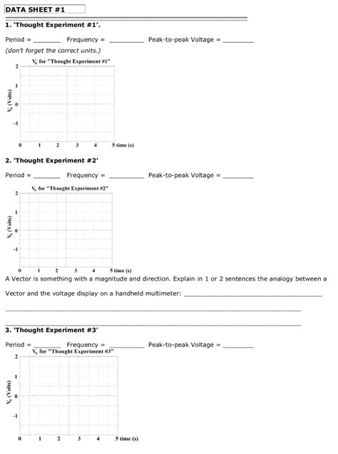 Solved Data Sheet 1 1 Thought Experiment 1