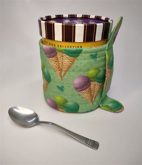 Quilted Quart Size Ice Cream Cozy For A Round Container Keep Your