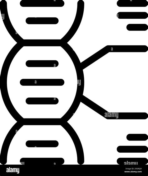 Line Art Icon Of A Dna Structure Connecting With Lines Forming A