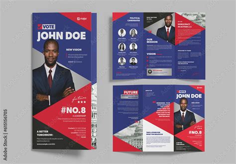 Election Campaign Politics Vote Trifold Brochure Layout Stock Template