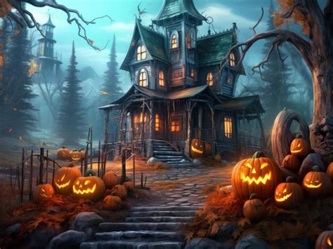 Halloween Haunted House Computer Wallpaper