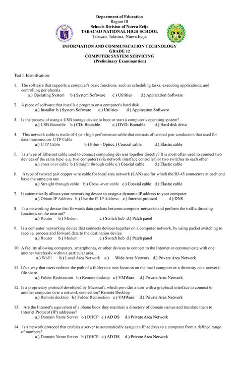 Css Computer Department Of Education Region Iii Tabacao National
