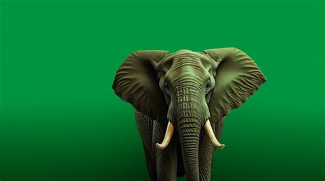Premium Photo African Elephant On Green Background
