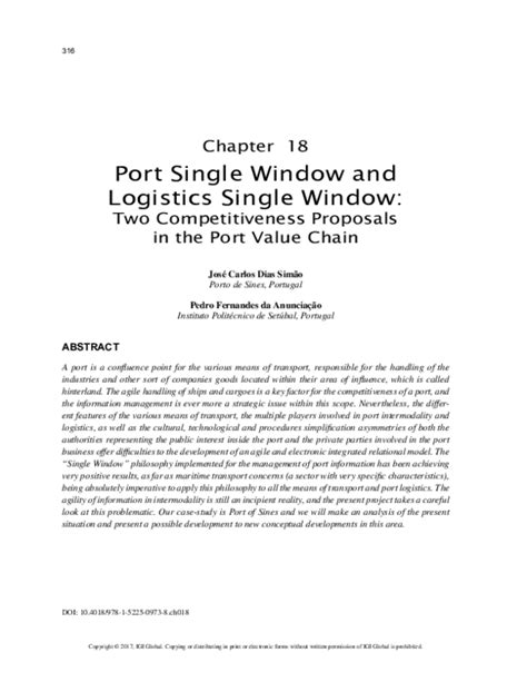 Pdf Port Single Window And Logistics Single Window
