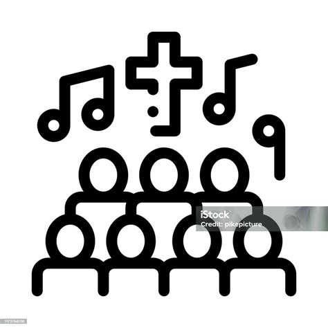 Vetores De Coro Da Igreja Que Canta O Ícone Do Vetor Do Concerto Da