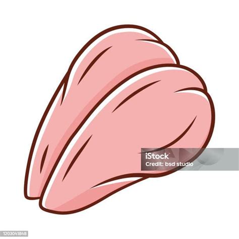 닭 가슴살 색상 아이콘입니다 정육점 고기 단백질 공급원 육류 생산 및 판매 도살사업 격리 벡터 일러스트레이션 가금류에 대한 스톡 벡터 아트 및 기타 이미지 Istock