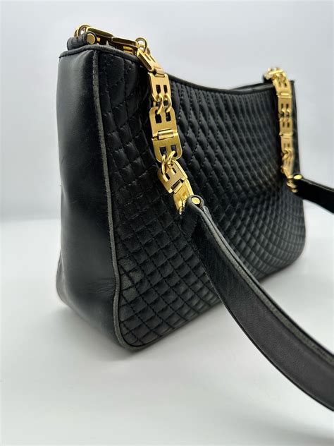 Authentic Bally Vintage Black Leather Quilted Bag Etsy