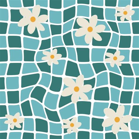 Mosaic Seamless Pattern With Daisy 9431791 Vector Art At Vecteezy