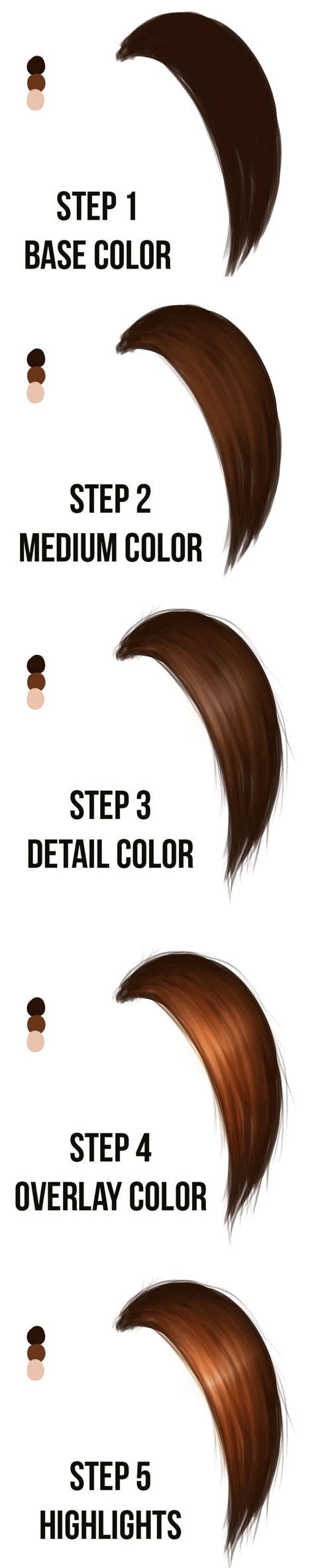 How To Color Dark Hair Digital How To Color Black Hair Digital Draw