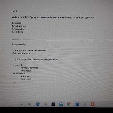 Solved Lab 3 Write A Complete Program To Compute Two Numbers Chegg Com