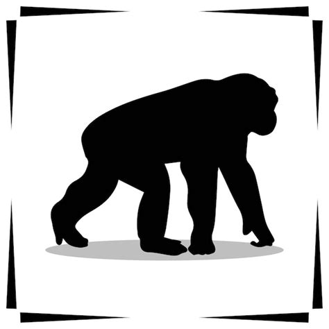 Licône De La Silhouette Du Chimpanzé Vecteur Premium