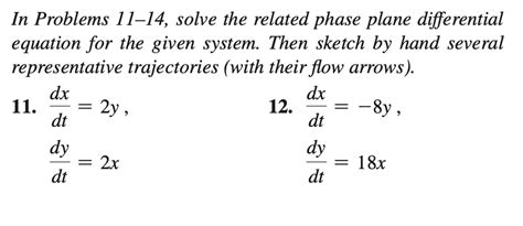Solved In Problems 11 14 Solve The Related Phase Plane